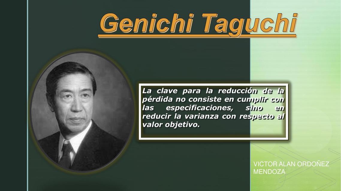 Calidad segun Genichi Taguchi | Victor Alan | uDocz