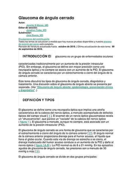 Glaucoma de ángulo cerrado | Giuliana Gutiérrez Espinoza | uDocz