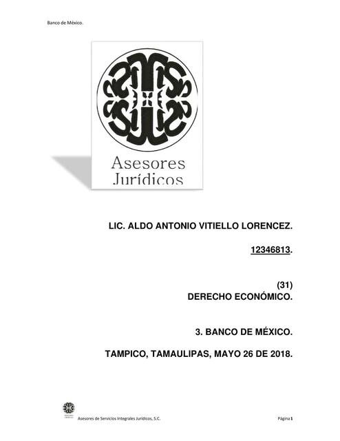 90 Banco De Mexico Lic Aldo Antonio Vitiello Lorencez Udocz