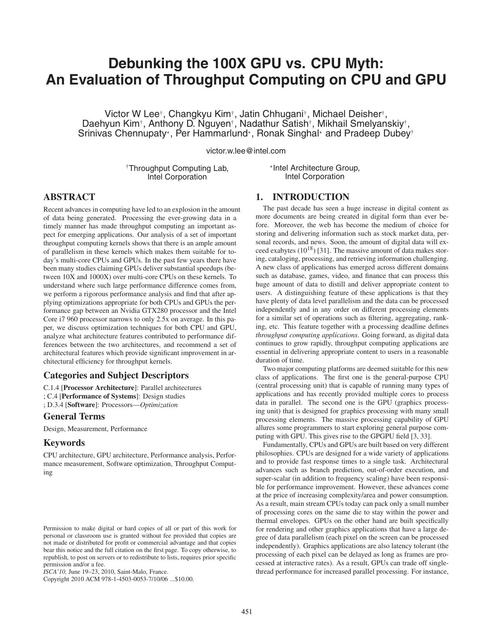 An Evaluation Of Throughput Computing On Cpu And Gpu Hackernews Udocz