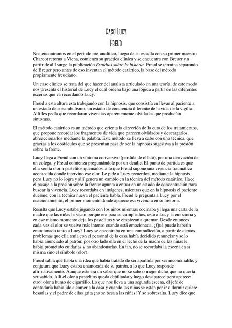 Caso Lucy Freud Psicoanalisis Mozzi UBA | Sobreviviente del cbc | uDocz