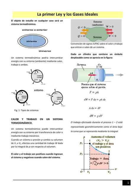 La 1era Ley y los Gases Ideales | Study Ingeniería | uDocz