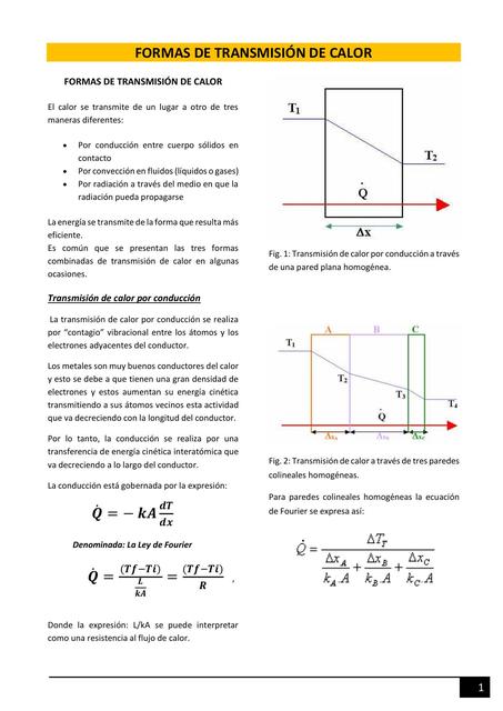 Formas de Transmisión de Calor | Study Ingeniería | uDocz