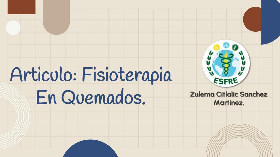 Fisioterapia en Quemados | zulema citlalic sanchez martinez | uDocz