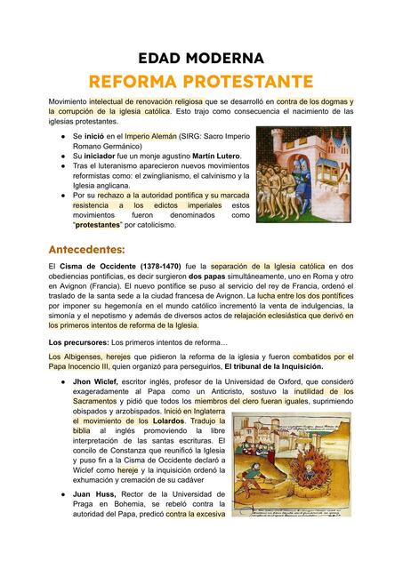 Reforma Protestante | APUNTES PRE UNMSM | uDocz
