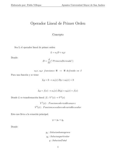 Operador lineal de primer orden | IngeApuntes | uDocz