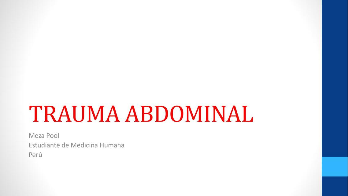 Trauma abdominal | uDocz