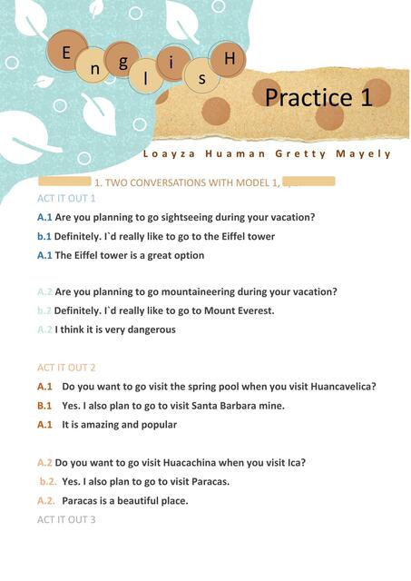 English Practice 1 | Gretty Loayza Huaman | uDocz