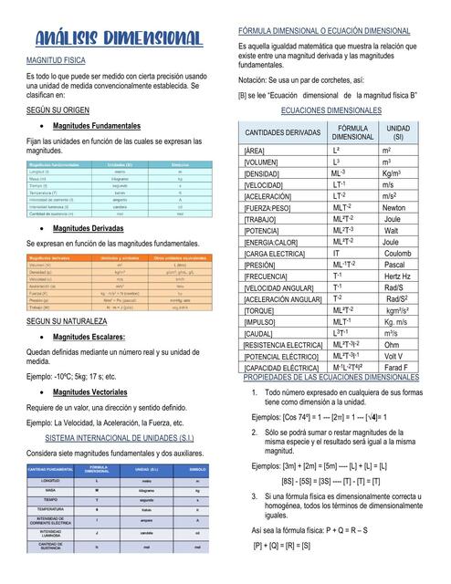 Análisis Dimensional | Maria Moreno | uDocz