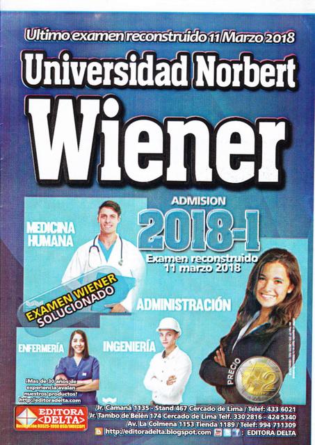 NORBERT WIENER - Examen de Admisión 2018-1 | Renzo Cuzco | uDocz