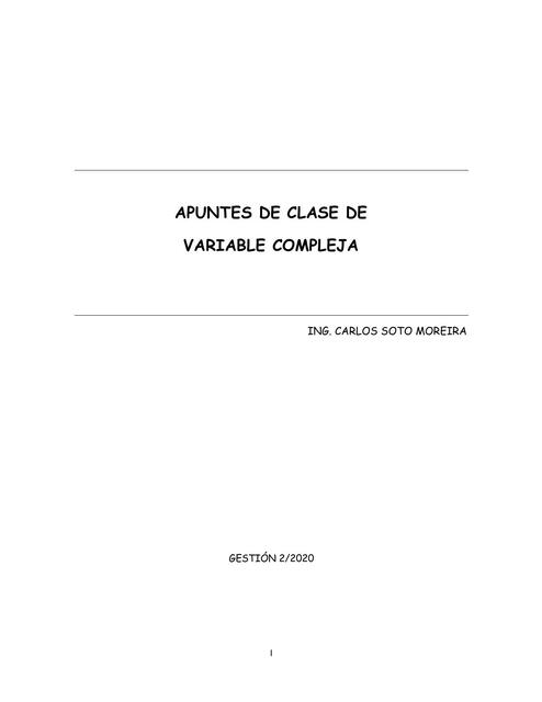 Apuntes de Clase de Variable Compleja | Loza | uDocz