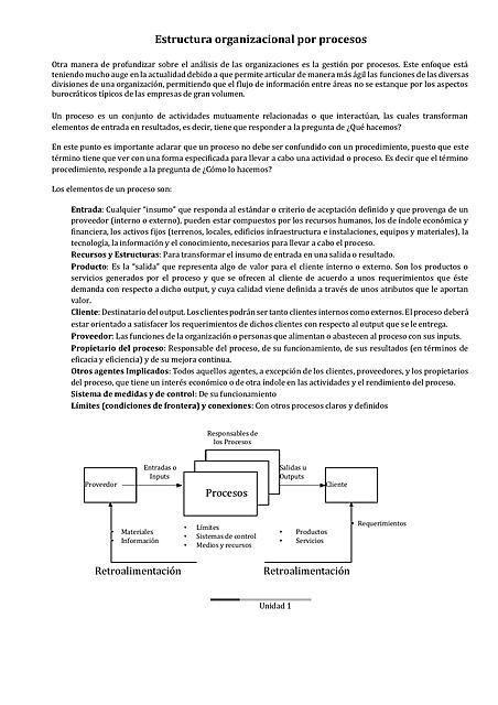 Unidad 2 - Estructura organizacional por procesos