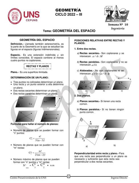 Geometría SEM 10 III | Y. Esther Montoya | uDocz