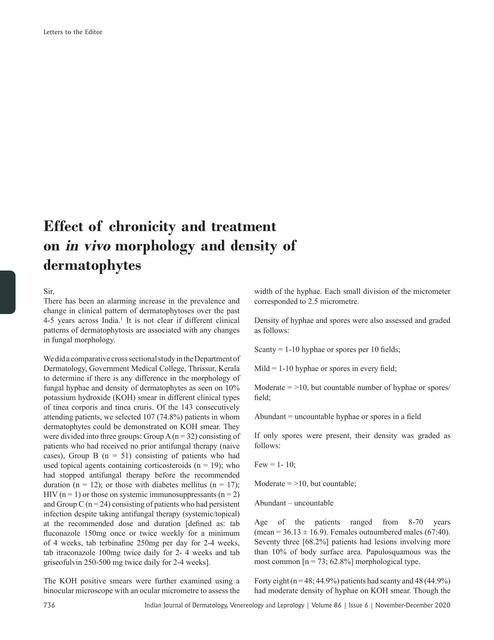 Effect of chronicity and treatment on in vivo morphology and density of ...
