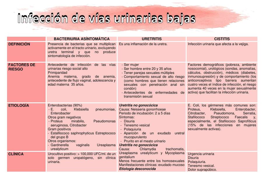 Infección de vías urinarias bajas | Karen Lizbeth Pizarro Silva | uDocz