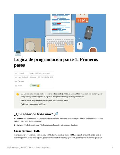 Lógica de programación parte 1 | uDocz