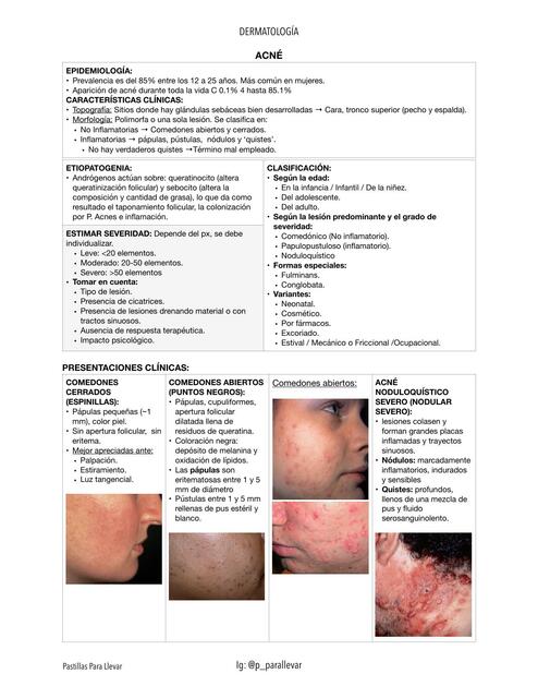 Acné | Pastillas para Llevar | uDocz