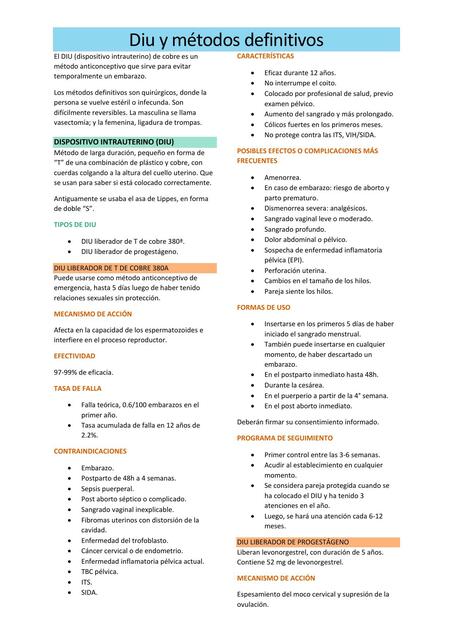 1. DIU y métodos definitivos | Ale | uDocz