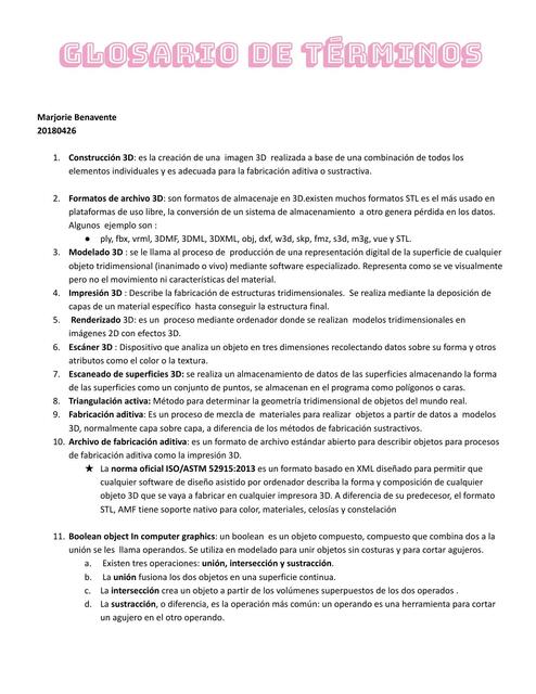 Glosario de Términos | Marjorie Marcela | uDocz