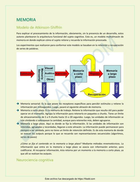 Memoria Enfoque Cognitivo Giuliana Romero Silva Udocz
