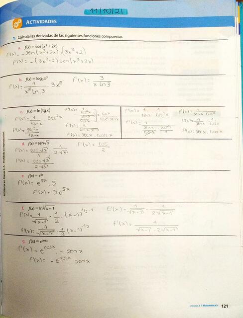 Derivadas sucesivas y regla de cadena - Libro 121 y 123 | Jazmine Nikkinen | uDocz