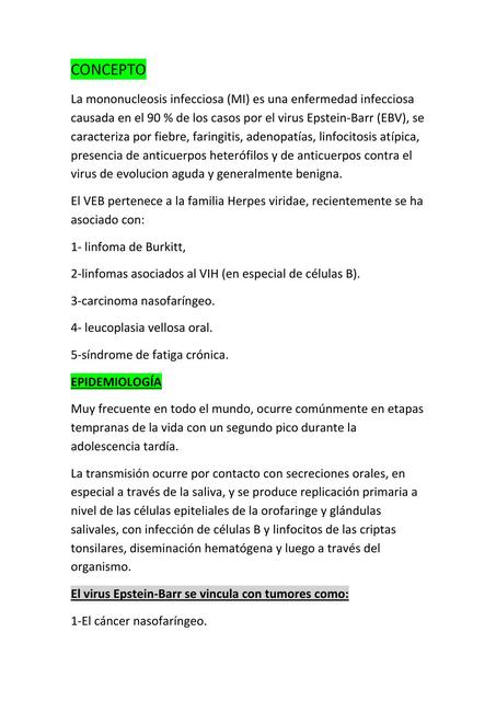 Mononucleosis Infecciosa | RoseMedScience ( Rose Mary Favier ) | uDocz