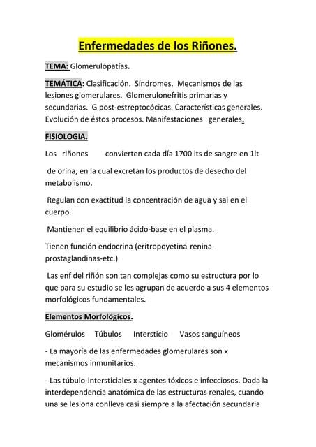 Glomerulopatias | RoseMedScience ( Rose Mary Favier ) | uDocz