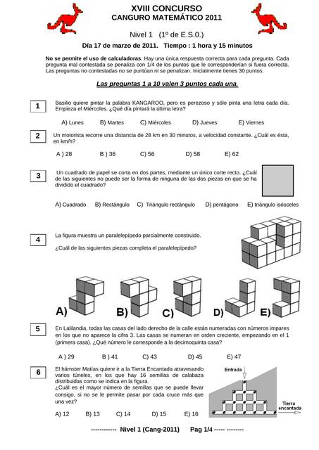 Concurso de Matemáticas | Vico Hmh | uDocz