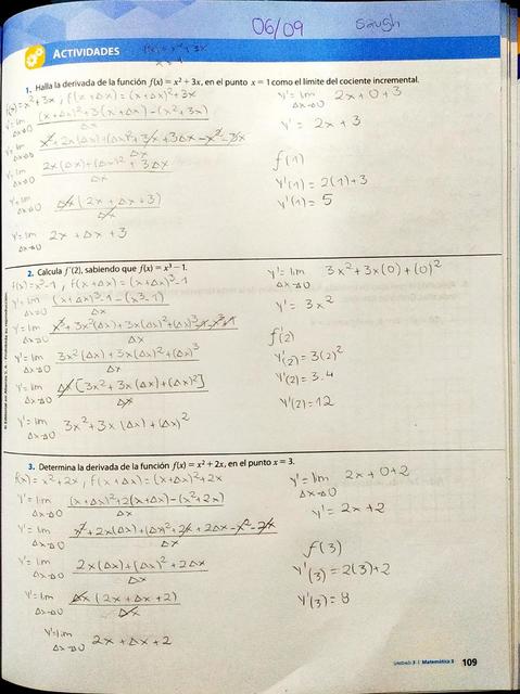 Ejercicios de Derivada a partir de la definición - Libro 109 | Jazmine Nikkinen | uDocz