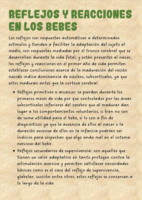 Reflejos y reacciones de los bebes | guadalupe olaya perez | uDocz