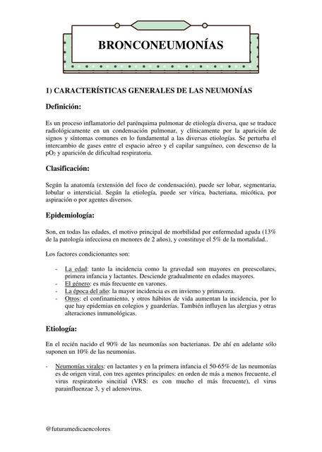 Bronconeumonías en Pediatría | futuramedica encolores | uDocz
