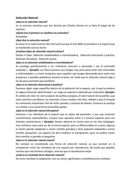 Selección Natural | Sofia | uDocz