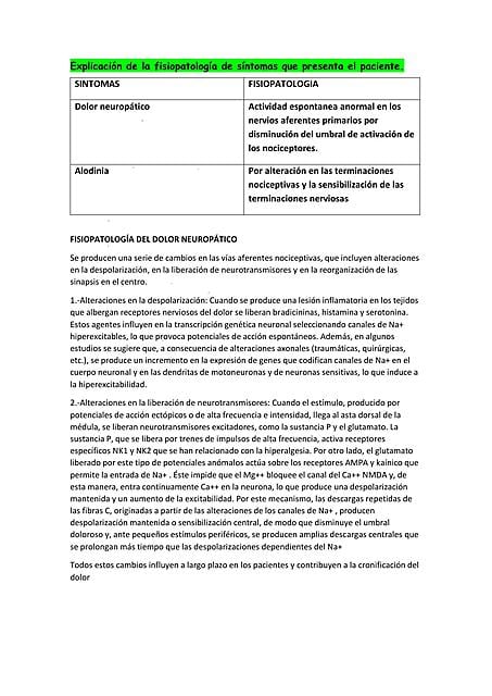 FISIOPATOLOGÍA DEL DOLOR NEUROPÁTICO Y LA ALODINIA | Jorge_MDTXpe | uDocz
