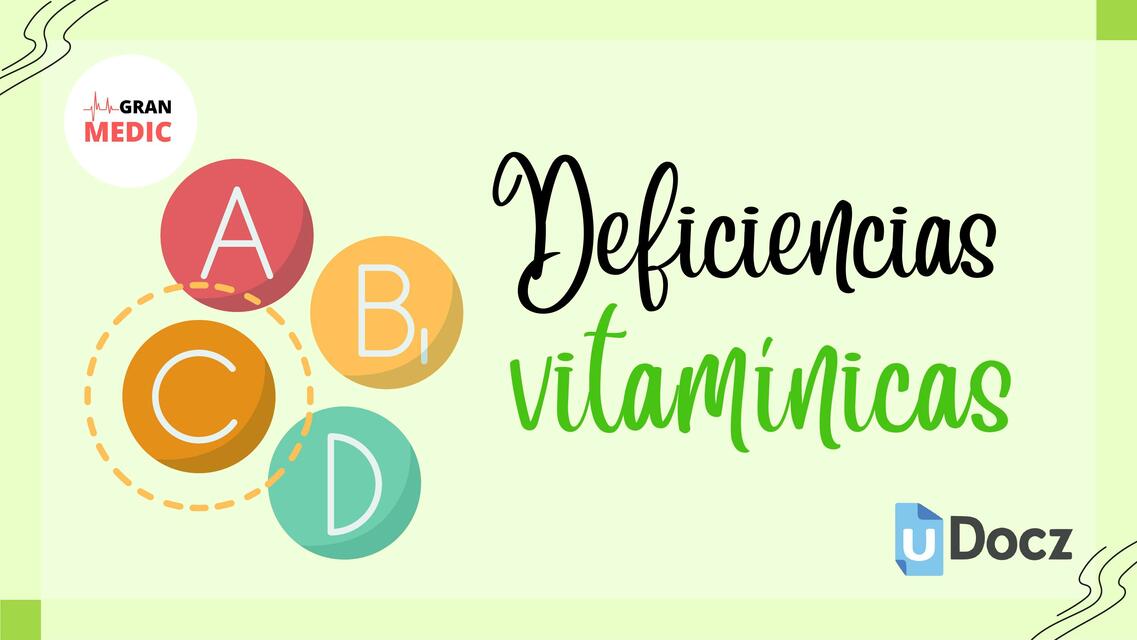 Deficiencias Vitamínicas | Gran Medic | uDocz