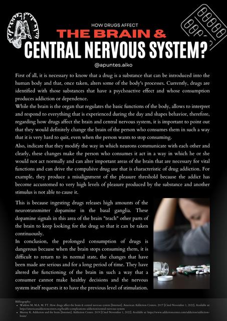 How drugs affect the brain central nervous system | Antonela Romero | uDocz
