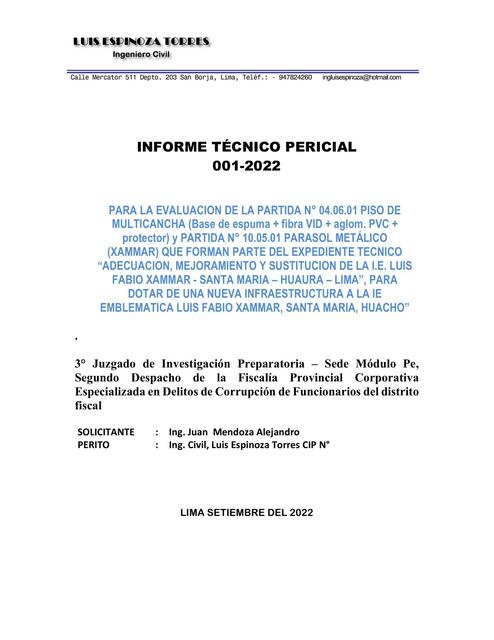 Informe Técnico Pericial | Luis Espinoza Torres | uDocz
