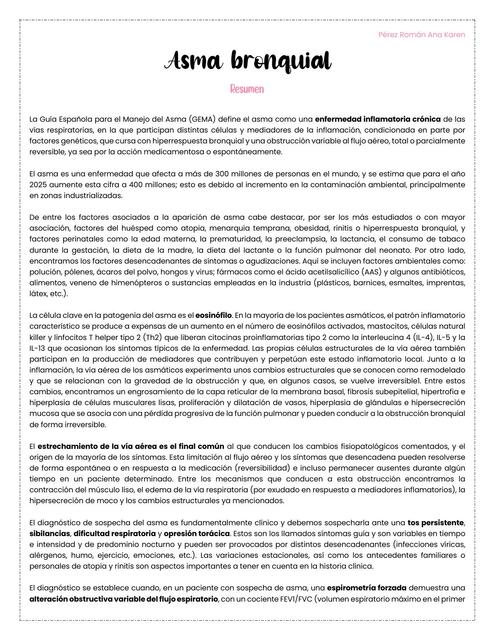 Asma Bronquial | Ana Karen Pérez | uDocz