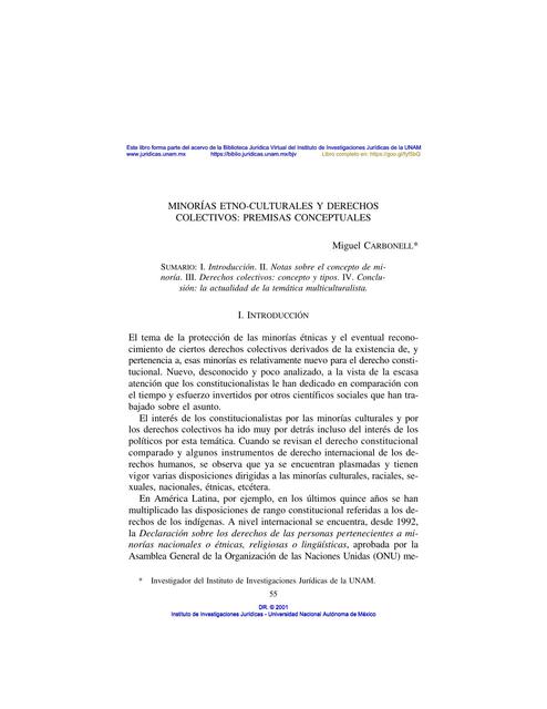 Minorías Etno-Culturales y Derechos Colectivos. Premisas Conceptuales ... Minorías Etno-Culturales y Derechos Colectivos. Premisas Conceptuales ...