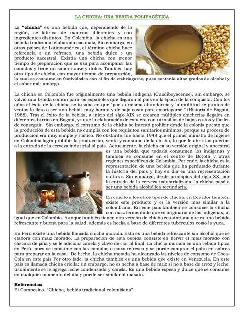 La Chicha: Una Bebida Polifacética | Bayron Agualimpia Valderrama | uDocz