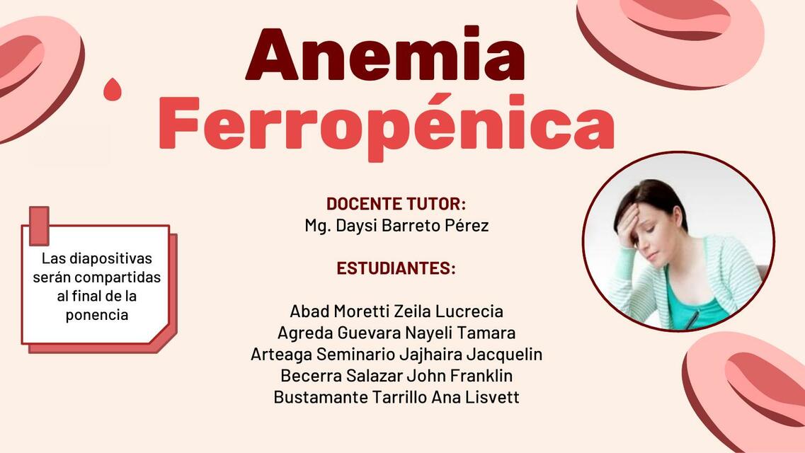 Anemia ferropénica | ANA LISVETT BUSTAMANTE TARRILLO | uDocz