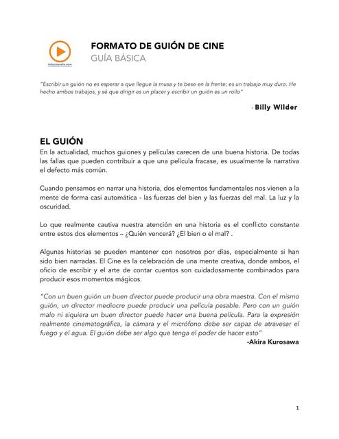 Formato de guión de cine | Antonio Leyva | uDocz