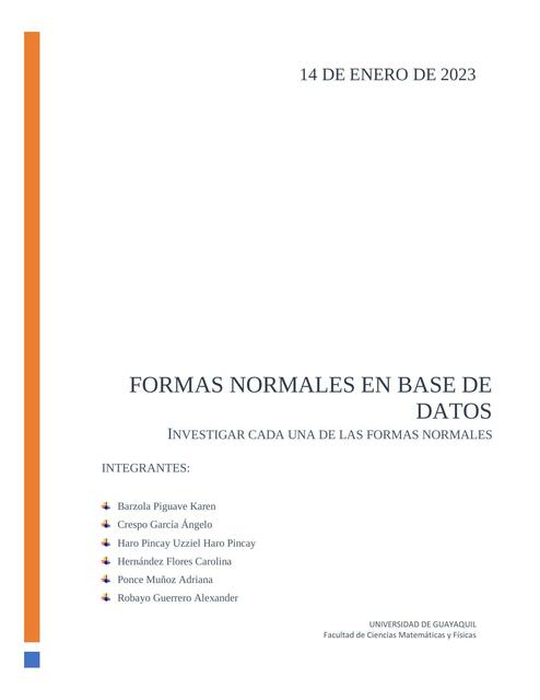 Tarea Formas Normales en Base de Datos | Roberto Haro | uDocz