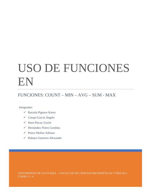 Funciones Agregadas en MySQL | Roberto Haro | uDocz