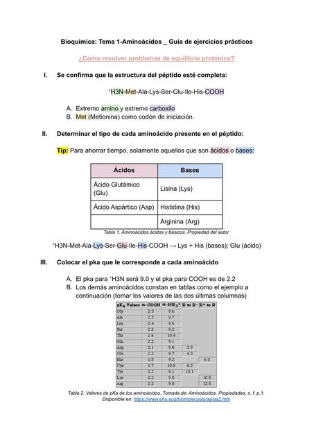 Bioquímica_Aminoácidos: ¿Cómo resolver problemas de equilibrio ...