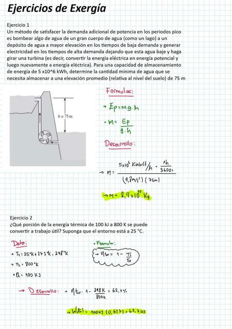 Ejercicios de exergía | Fernando García | uDocz