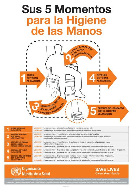 Sus 5 Momentos para la Higiene de las Manos | Enfermería | uDocz