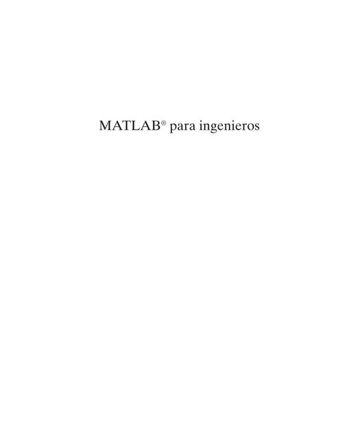 Matlab para Ingenieros | INGENIERIA Y CONSULTORIA | uDocz Matlab para Ingenieros | INGENIERIA Y CONSULTORIA | uDocz