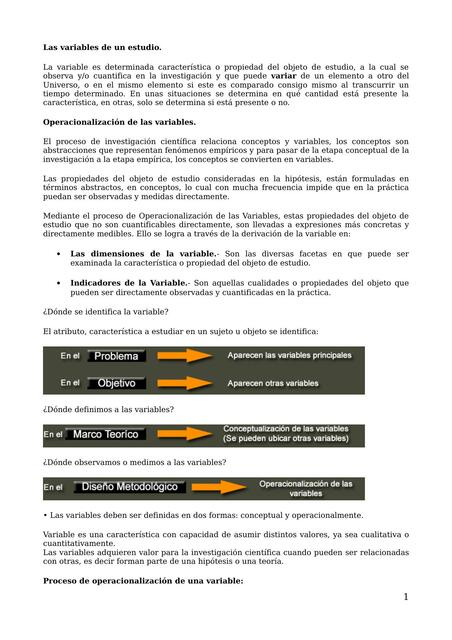 Las Variables De Un Estudio Elestudiante20 Udocz