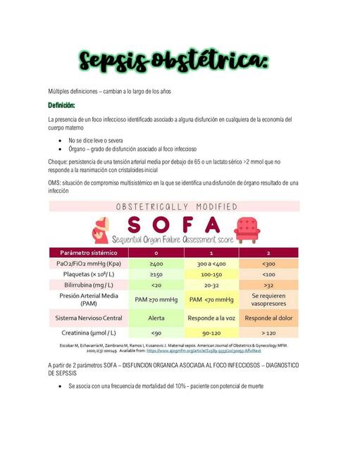 Sepsis Obstétrica | Aleja Huertas | uDocz