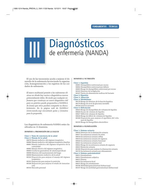 Diagnósticos de Enfermería (NANDA) | Enfermería | uDocz